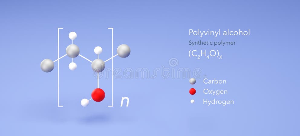 Polyvinyl Alcohol Molecule, Molecular Structures, Synthetic Polymer ...
