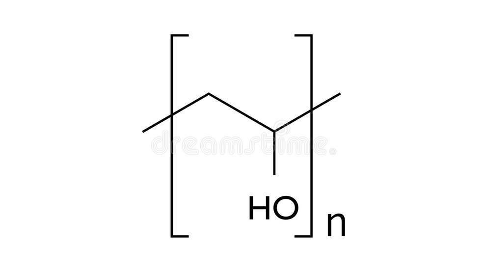 Polyvinyl Alcohol Molecule, Structural Chemical Formula, Ball-and-stick ...