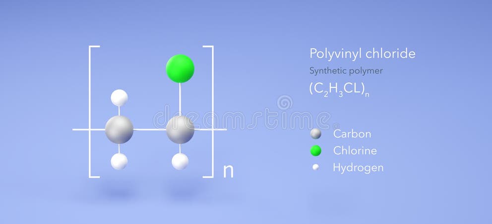 Polyvinyl Chloride Molecule, Molecular Structures, Synthetic Polymer ...