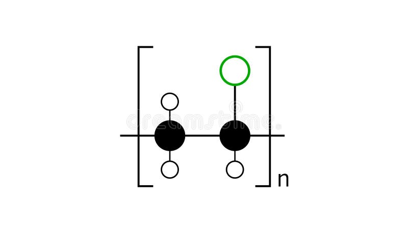 Polyvinyl Chloride Molecule, Structural Chemical Formula, Ball-and ...