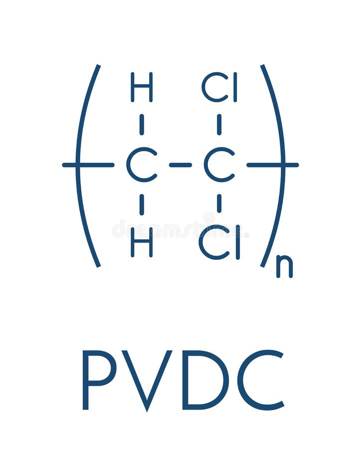Polyvinylidene Chloride PVDC Polymer, Chemical Structure. Skeletal ...