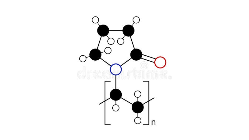 Polyvinylpyrrolidone Molecule, Structural Chemical Formula, Ball-and ...