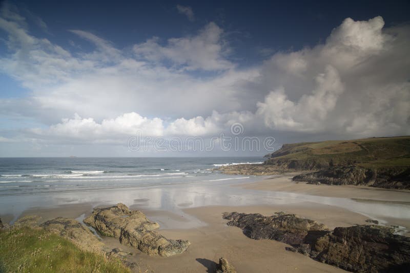 Baby Bay, Bayle Bay, and Baby Beach in New Polzeath, North Cornwall ...