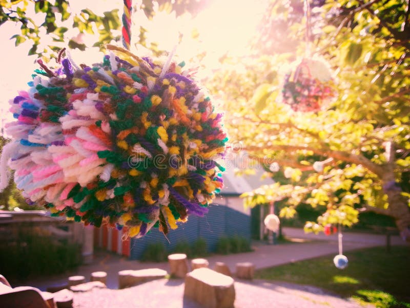 Pom-pom tree stock photo. Image of wool, droplet, spiky - 45519098