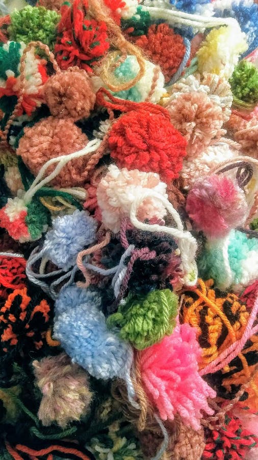 Pom Poms - Handcrafted stock photo. Image of texture - 263812070