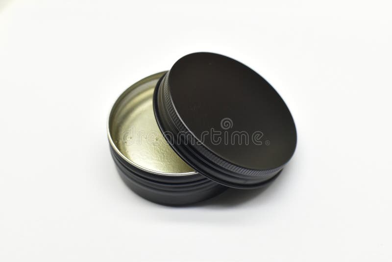 Pomade - Bright Water BAsed Pomade in Tin Can Stock Image - Image of ...