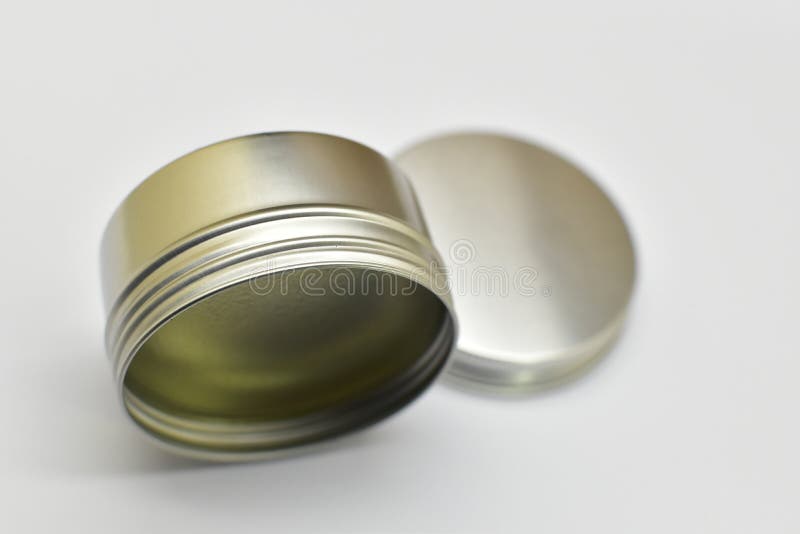 Pomade - Silver Tin Can Single Side Stock Image - Image of brand, drink ...