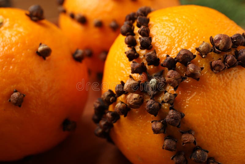 Pomander Balls Made of Tangerines with Cloves, Closeup Stock Photo ...