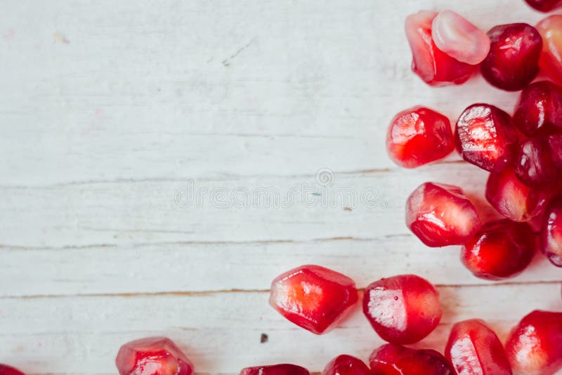 Red Pomegranate Border. Frame of Pomegranate Seeds. Stock Photo - Image ...