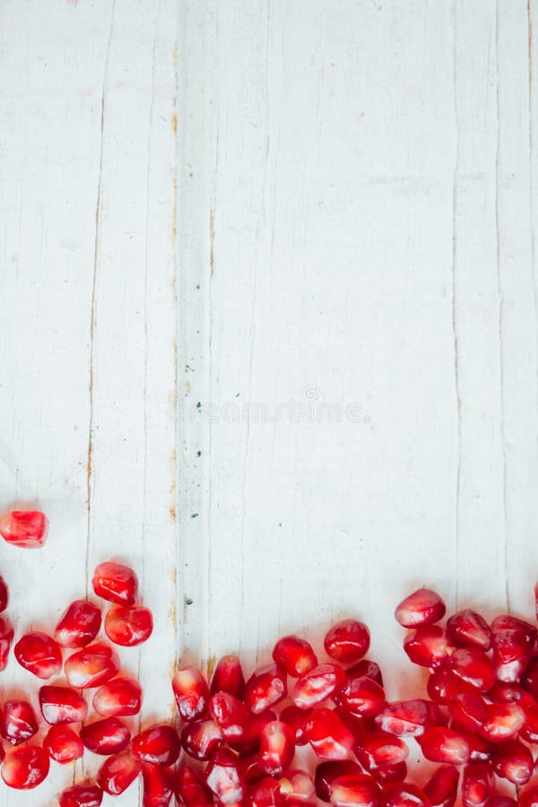 Red Pomegranate Border. Frame of Pomegranate Seeds. Stock Photo - Image ...