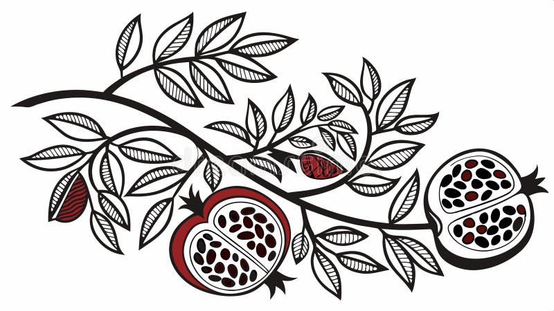 Pomegranate Branch Border, Fruit Border, Foliage Frame, and Natural ...