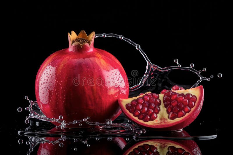 Pomegranate Bursting with Juicy Red Seeds Stock Illustration ...