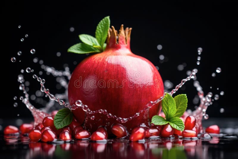 Pomegranate Bursting with Juicy Red Seeds Stock Illustration ...