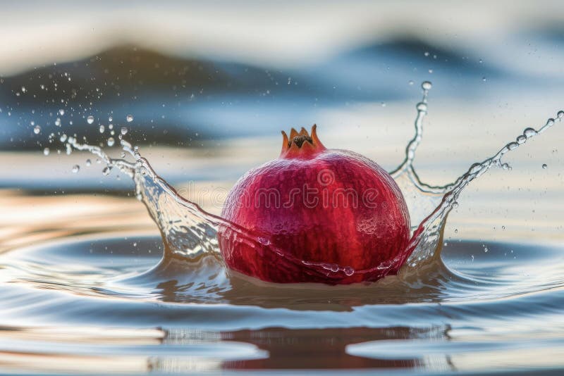 Pomegranate Bursting with Juicy Red Seeds Stock Illustration ...