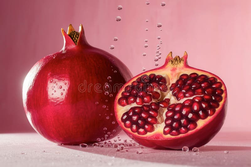 Pomegranate Exploding with Vibrant Seeds Captured in Mid-air during a ...