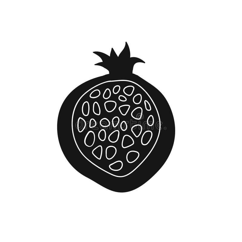 Pomegranate. Isolated Silhouette for Graphic Vector Design Stock ...