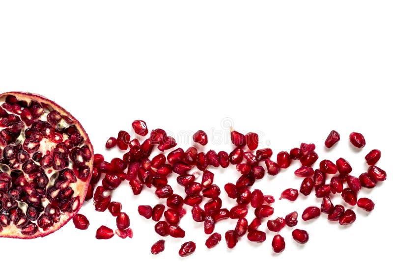 Pomegranate Pearls Over White Background Stock Image - Image of seeds ...