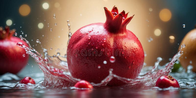 Pomegranate Splash - a Fresh and Juicy Fruit Burst. Stock Image - Image ...