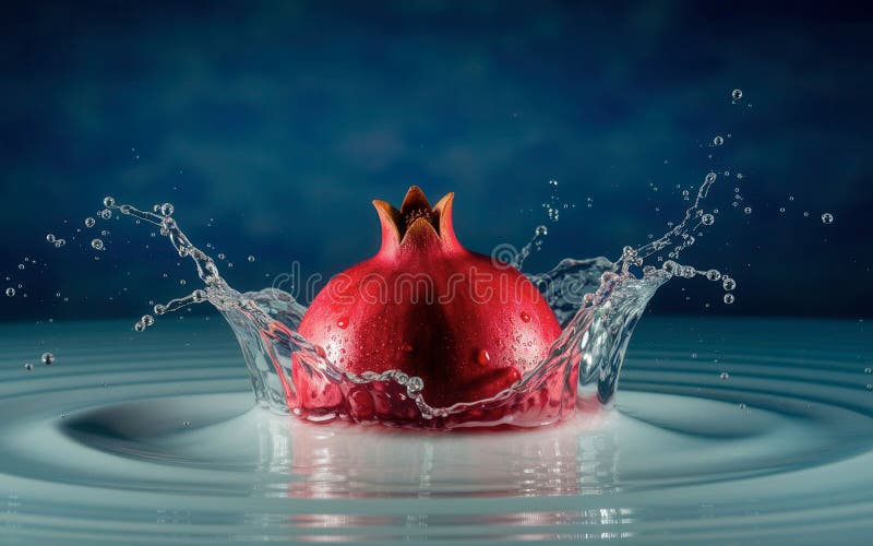 Pomegranate Exploding with Vibrant Seeds Captured in Mid-air during a ...