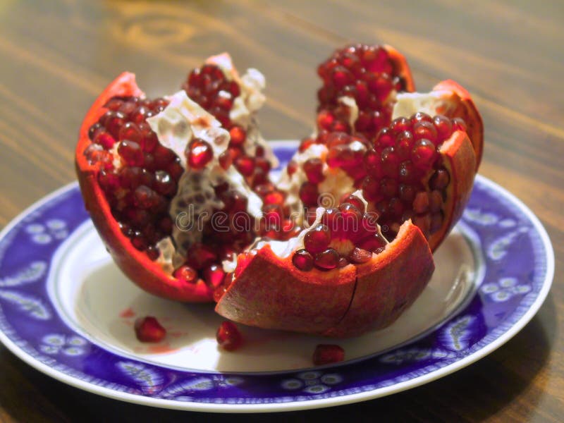 Split pomegranate stock image. Image of grow, tree, pomegranates - 4590367