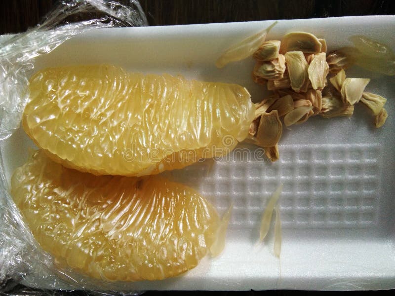 Pomelo or Grapefruit Pieces and Seeds Stock Image - Image of juicy ...