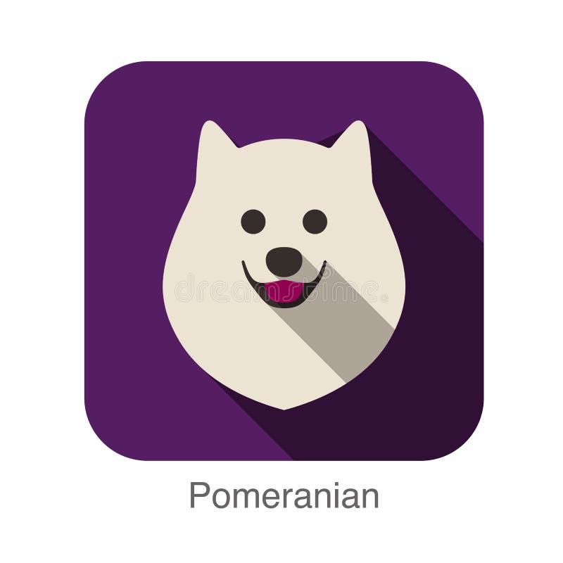 Pomeranian Dog Face Flat Icon Stock Vector - Illustration of pomeranian, icon: 246211511