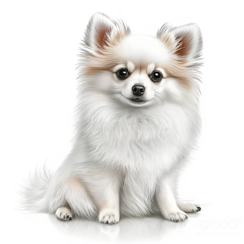 Pomeranian Dog Set. Cute Cartoon Pomeranian Dog Stock Illustration ...