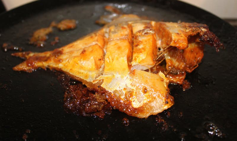 Pomfret Fish Getting Shallow Fried Stock Photo - Image of fish, fried ...