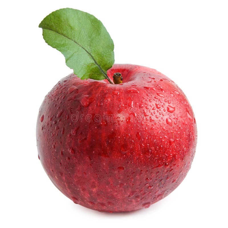 Pomme Rouge Humide Avec La Lame Image stock - Image du régime ...