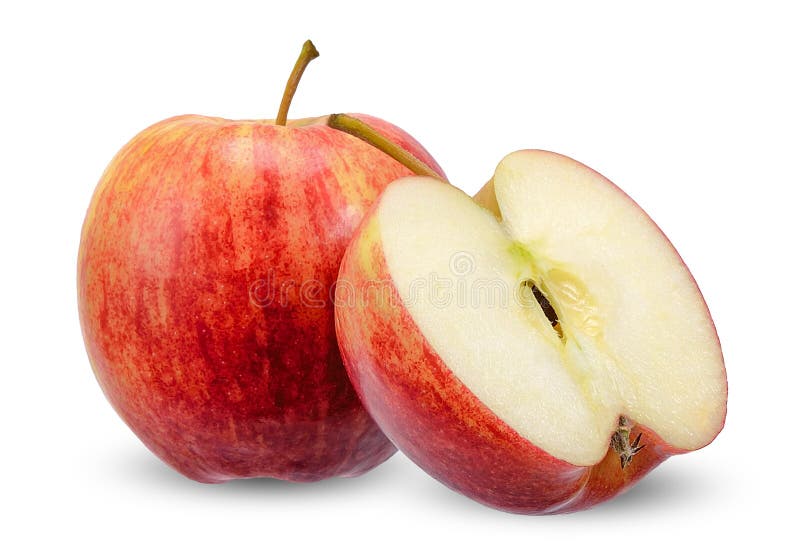 Pomme Rouge D'isolement Sur Le Chemin De Coupure Blanc Image stock ...
