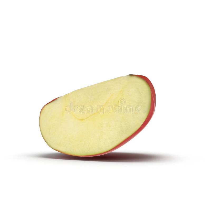 Pomme Rouge Morceau D'isolement Sur Le Blanc Illustration 3D ...