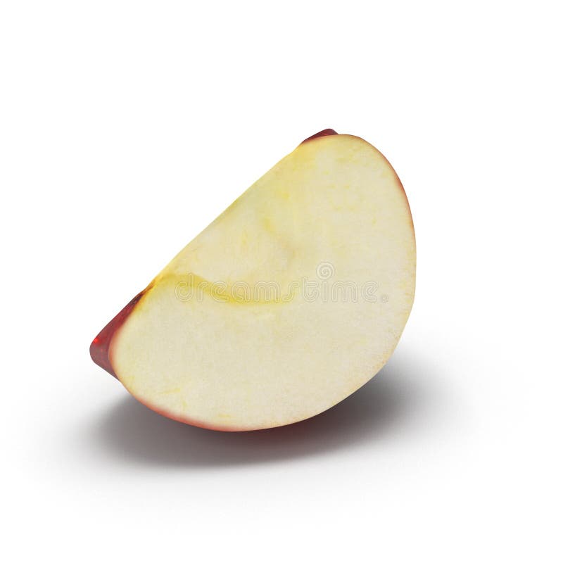 Pomme Rouge Morceau D'isolement Sur Le Blanc Illustration 3D ...