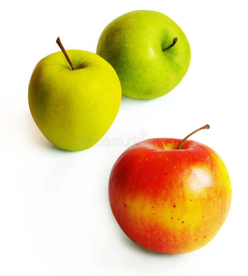 Pommes jaunes image stock. Image du rouge, fruits, studio - 11605585