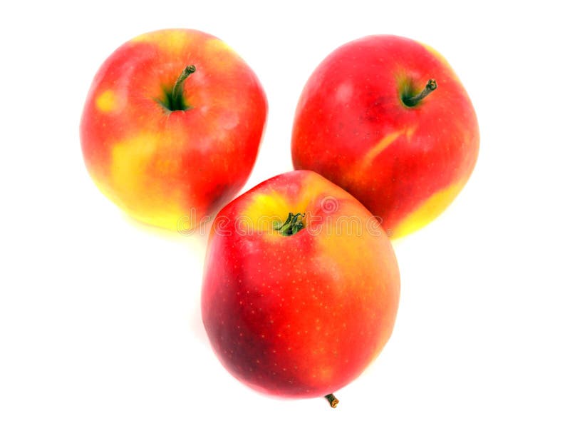 Pommes D'isolement Sur Le Fond Blanc Photo stock - Image of manger ...