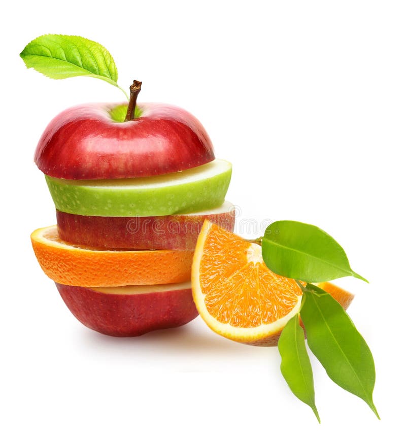 Pommes et fruit orange image stock. Image du isolement - 29457015