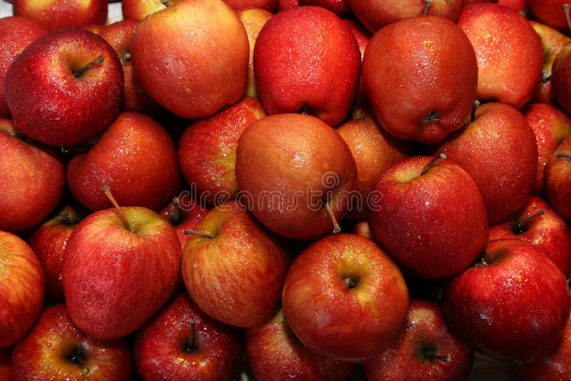 Pommes rouges photo stock. Image du perles, vitamines - 2873890