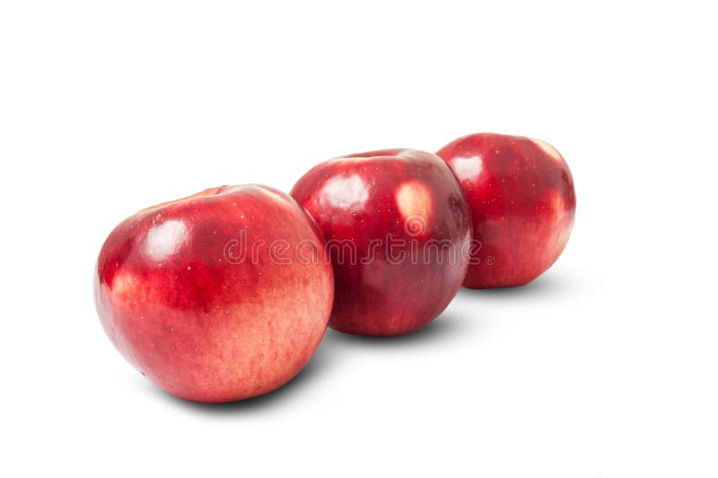 Trois Pommes Rouges Brillantes D'automne Image stock - Image du ...