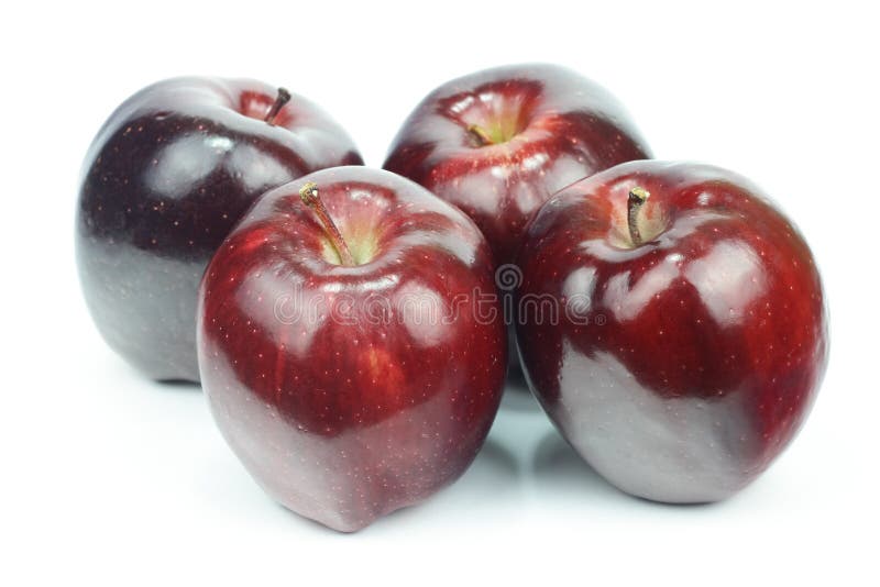 Pommes Rouges D'isolement Sur Le Fond Blanc Image stock - Image du ...