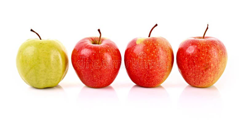 Pommes Rouges Et Vertes Isolées Image stock - Image of dieting, sain ...