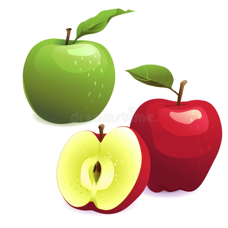 Pommes Vertes Et Rouges Stock Illustrations, Vecteurs, & Clipart – (743 ...