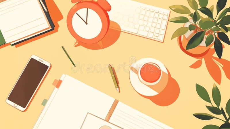 Pomodoro Method, Planning. Tomato Clock on the Office Desk with Laptop ...