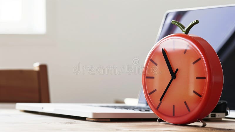 Pomodoro Method, Planning. Tomato Clock on the Office Desk with Laptop ...