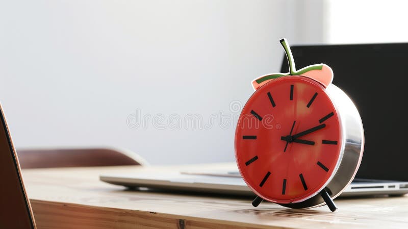 Pomodoro Method, Planning. Tomato Clock on the Office Desk with Laptop ...