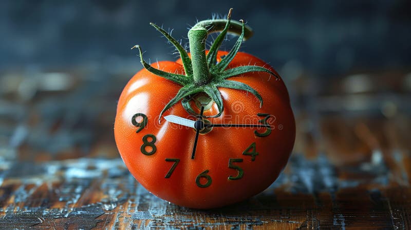 Pomodoro Method, Planning. Tomato Clock on Table. Copy Space Banner ...