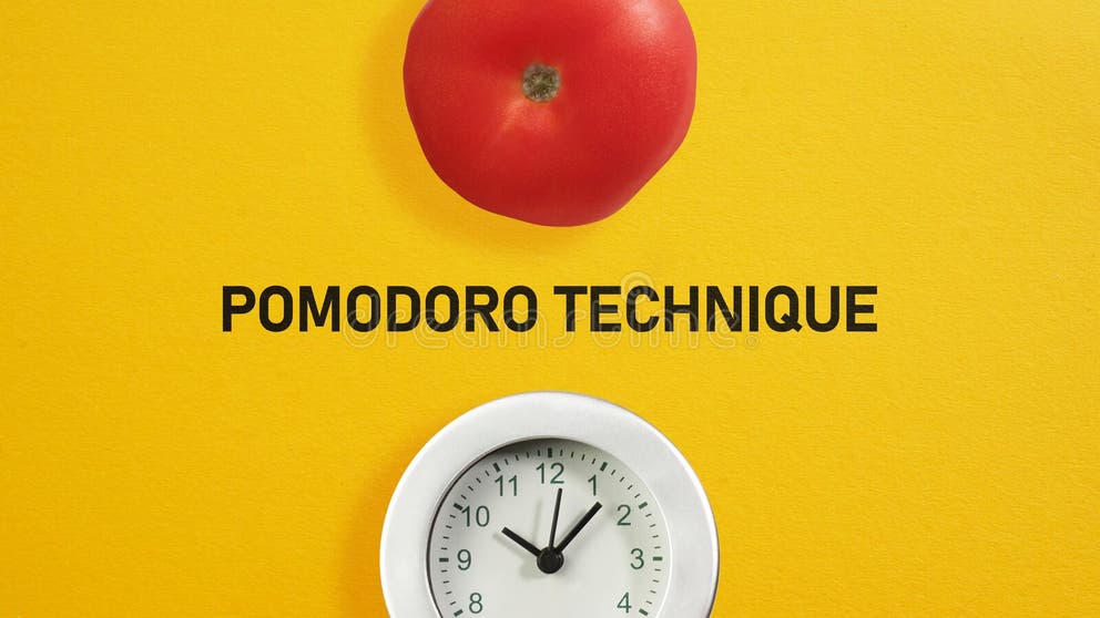 Pomodoro Technique As Time Management Method is Shown by Tomato and the Clock Stock Photo ...