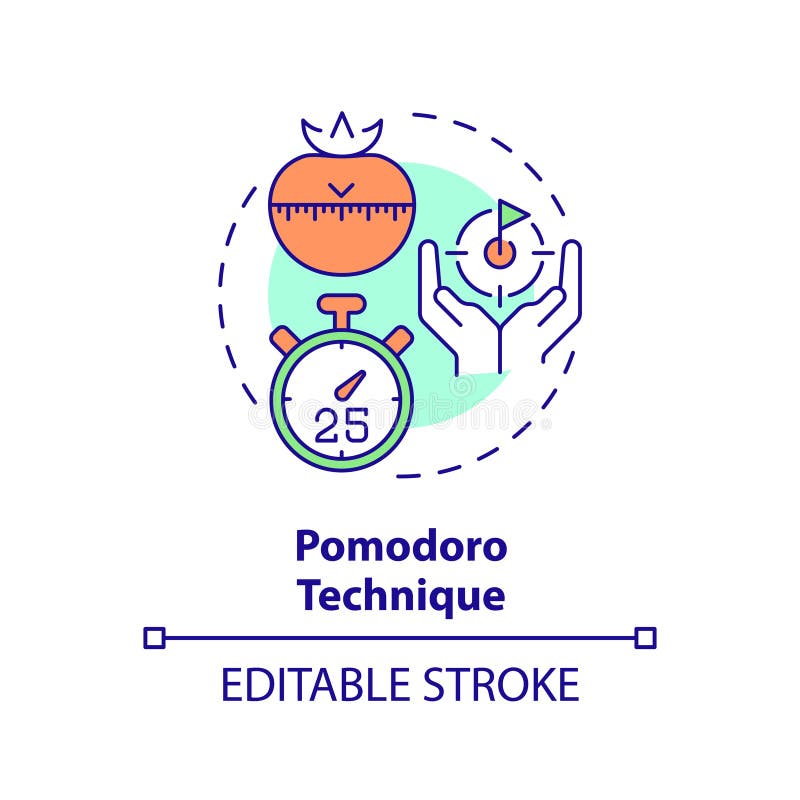 Pomodoro Technique Multi Color Concept Icon Stock Vector - Illustration ...