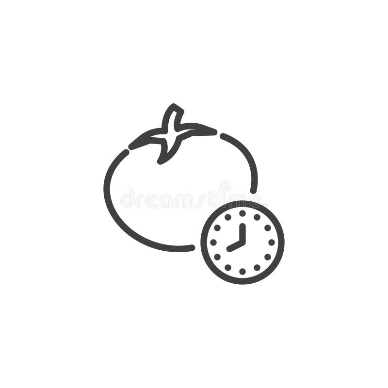Pomodoro Timer line icon stock illustration. Illustration of thin ...