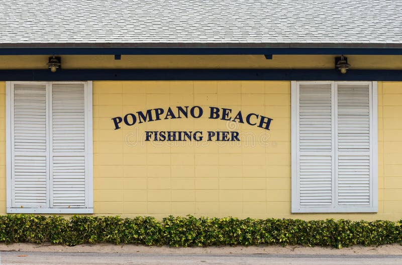 Pompano Beach Sign stock photo. Image of roof, building - 65976826