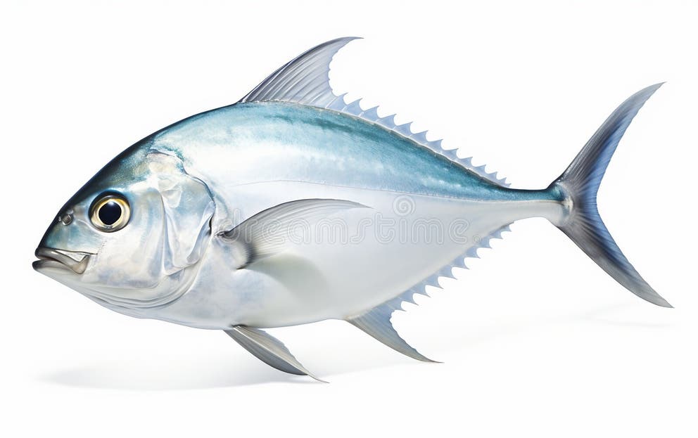 Pompano Fish Isolated on White Background. Stock Illustration ...