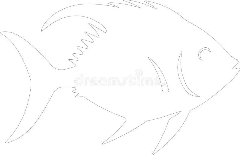Pompano Outline Silhouette Generative Ai Stock Vector - Illustration of ...